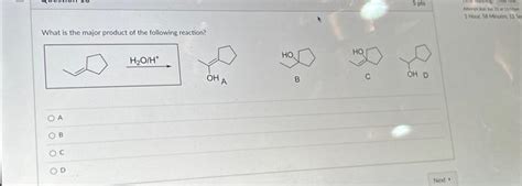 solved what is the major product of the following reaction