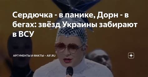 Сердючка в панике Дорн в бегах звёзд Украины забирают в ВСУ Аргументы и факты