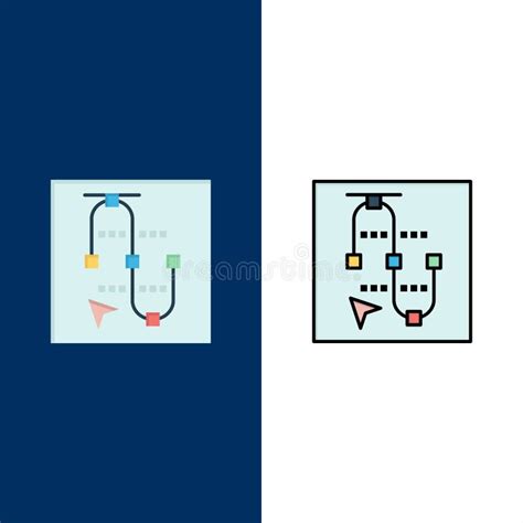 Mouse Screen Vector Arrow Icons Flat And Line Filled Icon Set Vector Blue Background Stock
