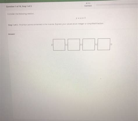 Solved Step 1 Find Four Points Contained In The Inverse Chegg Com