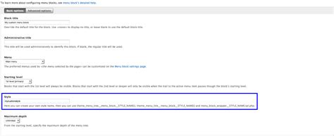Custom Style Name For Menulink Menutree And Blockwrappertpl