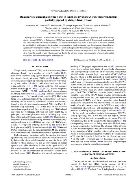 Pdf Quasiparticle Current Along The C Axis In Junctions Involving D