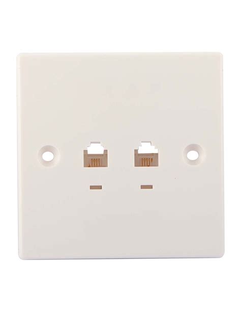 Telephone Socket Double White