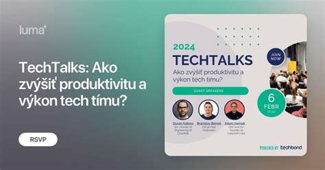 Adam Hamsik On Linkedin Techtalks Ako Zvýšiť Produktivitu A Výkon Tech Tímu · Luma