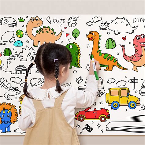 โปสเตอร์ระบายสียักษ์ สำหรับเด็ก ภาพระบายสี ลวดลายน่ารัก ฉีกแบ่งได้ Shopee Thailand