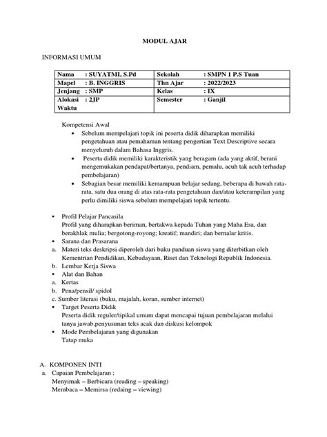 Modul 9 Procedural Text Pdf