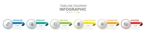 Infographic Business Template 6 Steps Modern Timeline Diagram Calendar With Arrows Concept