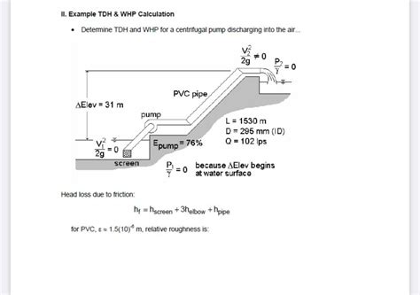 Solved Example TDH WHP Calculation Determine TDH And OFF