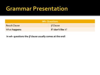 Present Real Conditionals PPTX