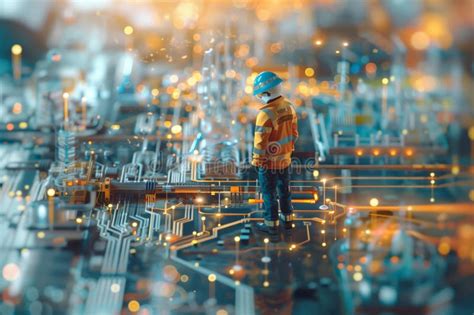 Engineer Working On Visualization Of Urban Planning Architecture Cityscape Model Digital