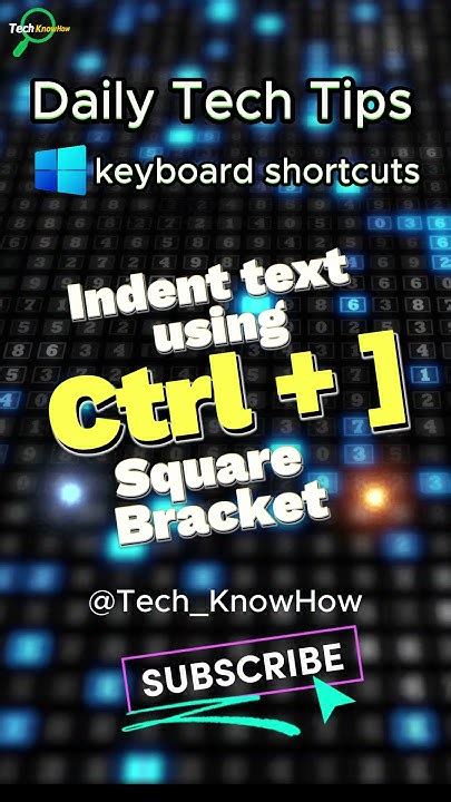 Indent Text Using Ctrl ] Windows Keyboardshortcut Savetime Foryou Youtube