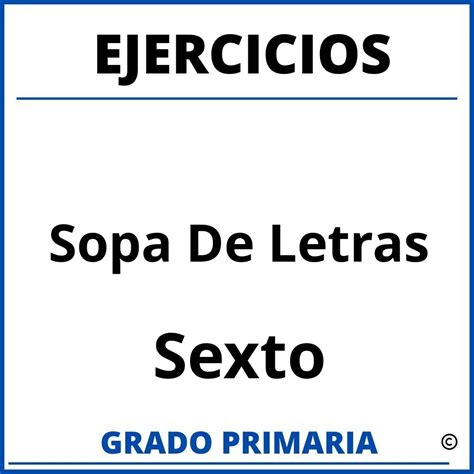 Ejercicios De Sopa De Letras Para Quinto Grado