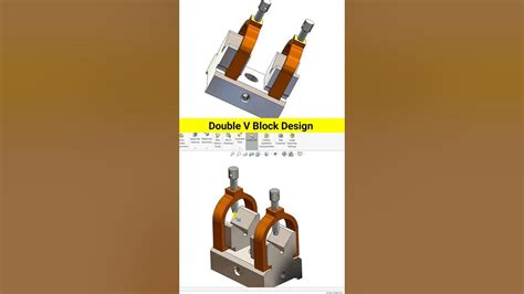 How To Design Double V Block Clamp In Solidworks Clamp Solidworkstutorial Cadcam Youtube