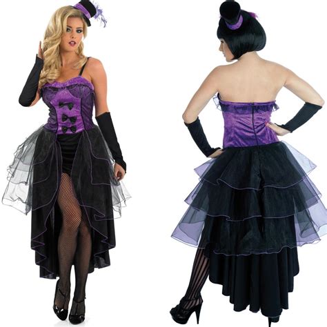 Ladies Burlesque Costume Womens Moulin Rouge Dancer Fancy Dress