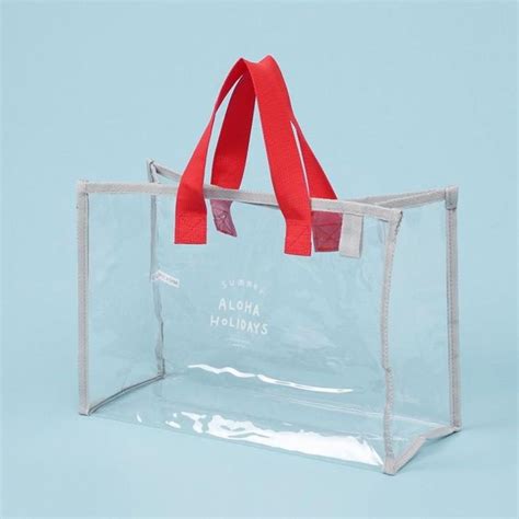 바캉스 물놀이 투명 비치백 수영복 가방그레이레드 홈플러스 택배배송