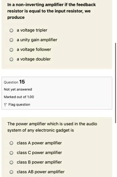 solved in a non inverting amplifier if the feedback resistor is equal