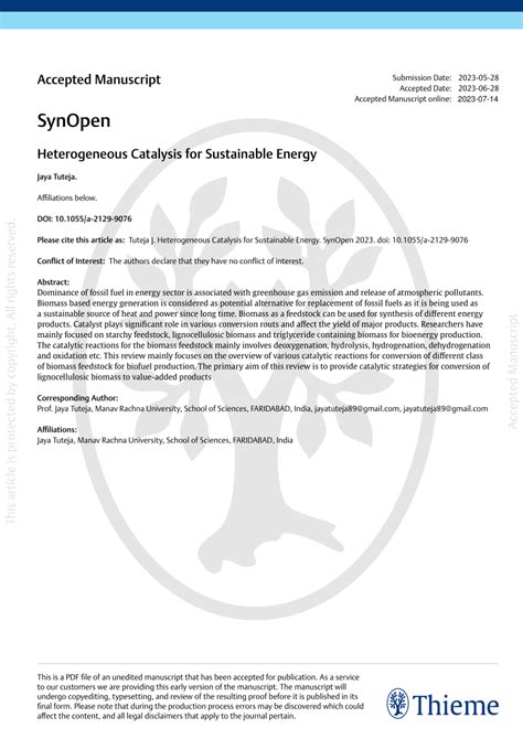 Pdf Heterogeneous Catalysis For Sustainable Energy