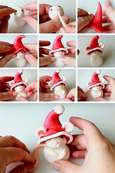 Как слепить мышь из пластилина Polymer Clay Christmas Christmas Clay Clay Crafts