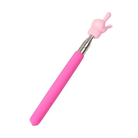 Retractable Teacher Pointer Colored Non Slip Handle Finger Design Stainless Steel Telescopic Rod