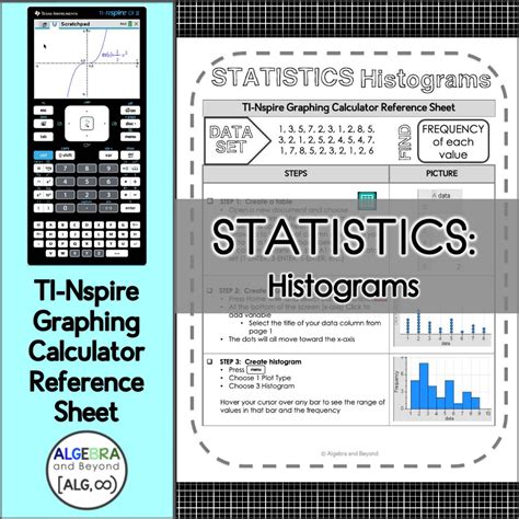 Histograms Statistics Ti Nspire Graphing Calculator Reference Shee Algebra And Beyond