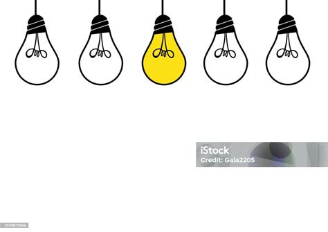 아이디어의 개념 있는 전구 아이콘입니다 흰색 배경에 고립 된 벡터입니다 등고선 개념에 대한 스톡 벡터 아트 및 기타 이미지 개념 검은색 과학 Istock