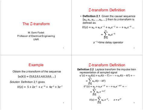 Pdf Z Transform