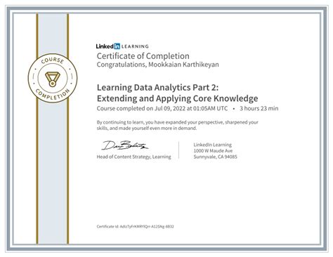 Just Finished The Course “learning Data Analytics Part 2 Extending And Applying Core Knowledge