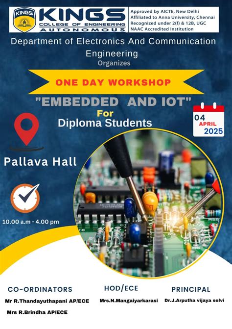 From Department Of Ece Workshop On Embedded And Iot Embeddedsystems