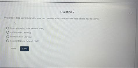 Solved Question 7what Type Of Deep Learning Algorithms Are