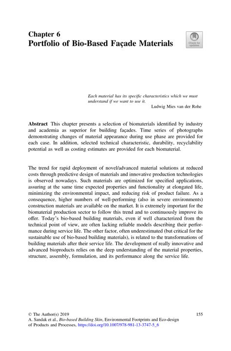 Pdf Portfolio Of Bio Based Façade Materials