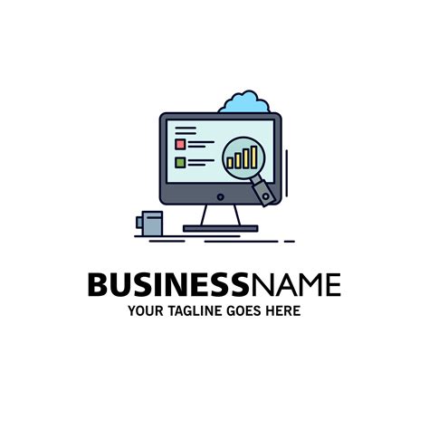 Analytics Board Presentation Laptop Statistics Flat Color Icon Vector 18011640 Vector Art At