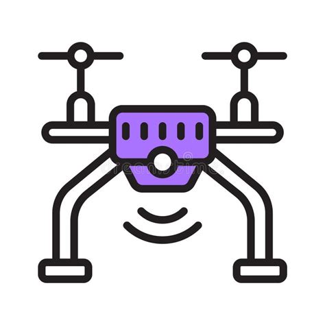 Visually Appealing Linear Style Icon Depicting Drone Camera Stock
