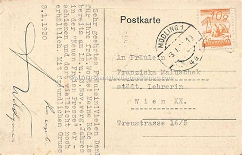 Anton Wildgans Autograph 1930 Wiener Werkstätte Postkarten