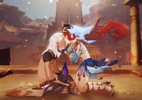 Nilou And Cyno Genshin Impact Drawn By Chydila Danbooru