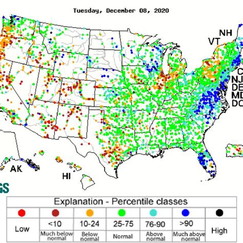 An Example Of A Daily Streamflow Assessment Provided By Usgs Image