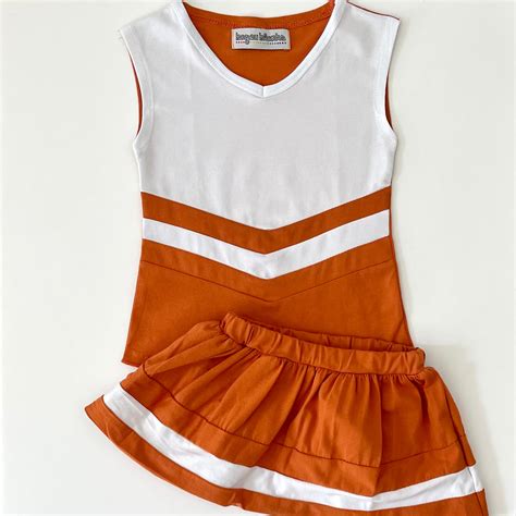 Personalized Burnt Orange Cheer Outfit Runs Small Lovely Little Things