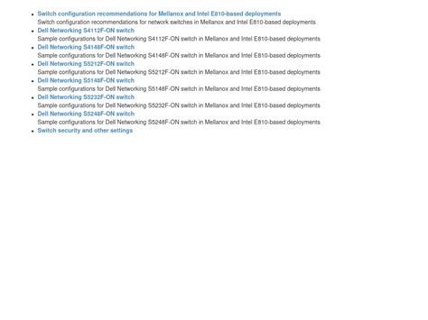 Reference Guide Switch Configurations Roce Iwarp Mellanox And Intel E810 Cards Reference