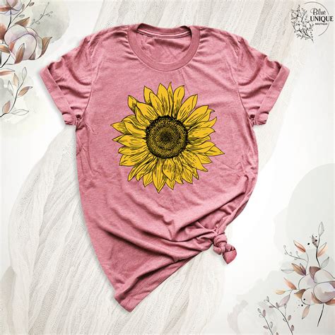 Sunflower Graphic Summer Tops Tees Shirts Sunflower Shirts For Women