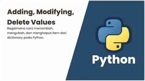 Belajar Python 57 Dictionary Adding Modifying Delete Values