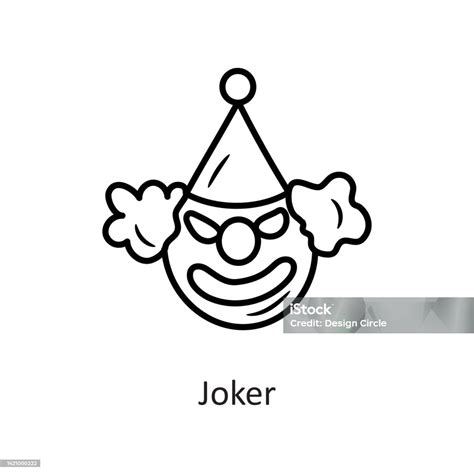 조커 벡터 개요 아이콘 디자인 그림 흰색 배경에 할로윈 기호 Eps 10 파일 라벨에 대한 스톡 벡터 아트 및 기타 이미지 라벨 머리 문신 Istock