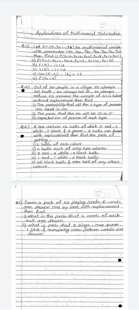 Applications Of Multinomial Distribution Statistics Notes Teachmint