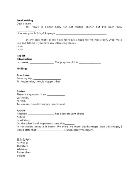 Igcse Writing Template Pdf