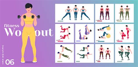 여성 운동 세트 피트니스와 요가 운동을하는 여성 런지 푸쉬업 스쿼트 아령행 버피 사이드 판자 시토프스 둔부 다리 다리 인상 러시아 트위스트 사이드 크런치 등 0명에 대한