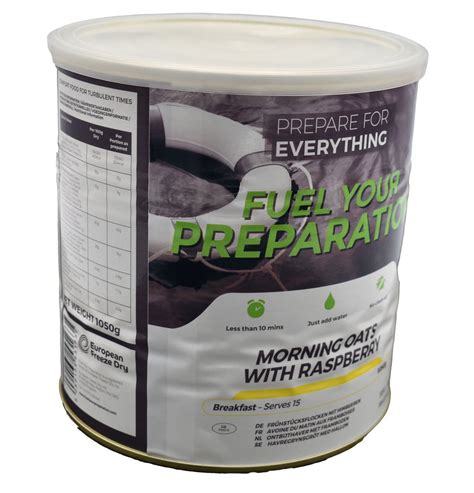 Fuel Your Preparation Freeze Dried Food Ration Meal Tin Morning Oats