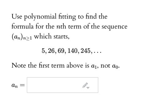 solved use polynomial fitting to find the formula for the
