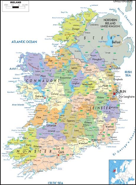 Ireland Counties And Road Map Flat And Folded Maps Books And Travel Guides
