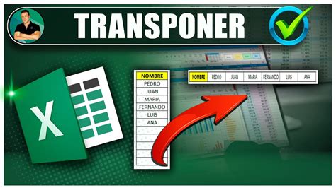 🟢la Función Transponer En Excel ⬇️ ️ Curso BÁsico De Excel Youtube