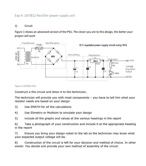 Exp 4 Lm7812 Rectifier Power Supply Unit 1 Circuit