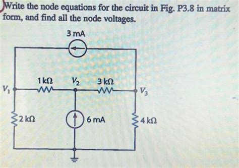 solved find v1 and v2 in the circuit in fig p3 6 using