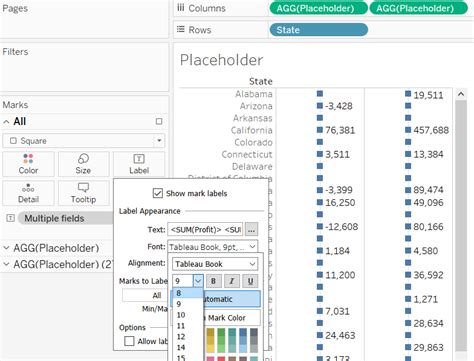 tableau placeholder conditional format table tar solutions